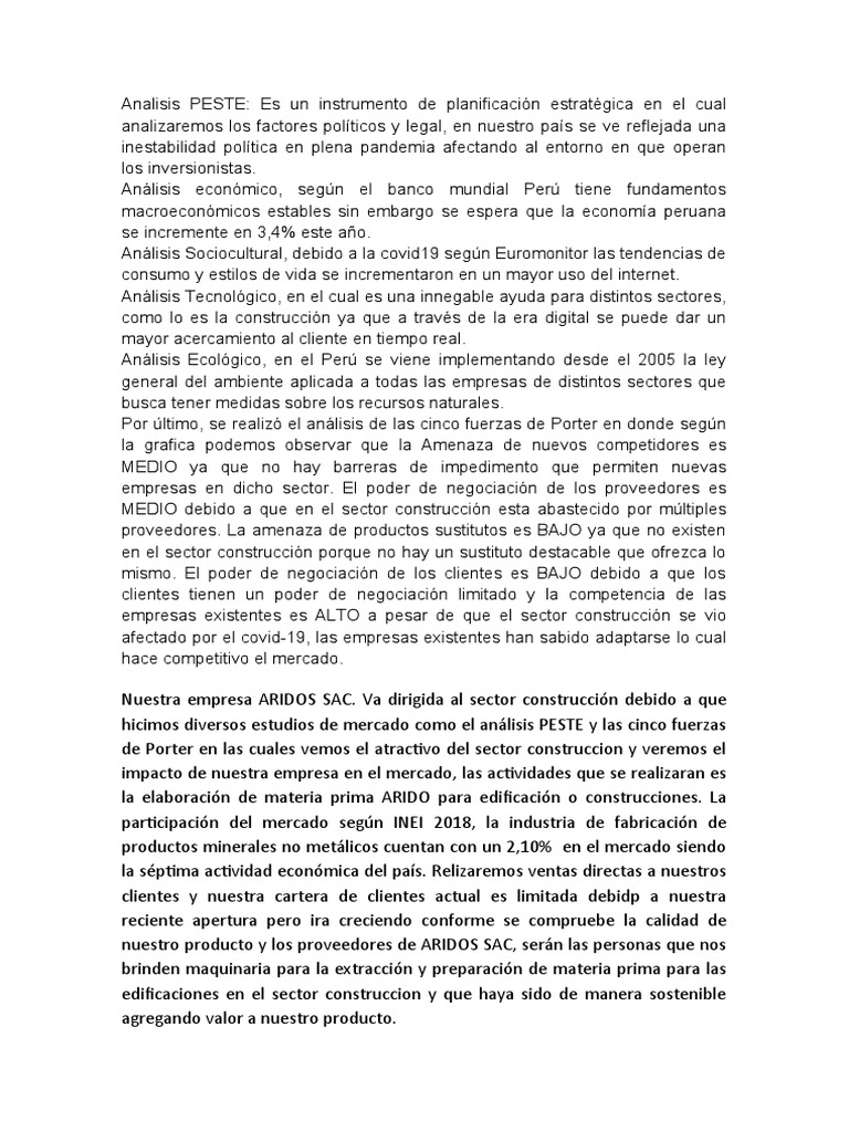 Analisis PESTE | PDF | Economias | Business