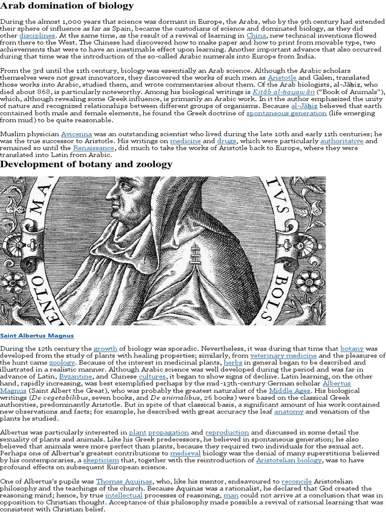 Arab Domination of Biology | PDF | Science | Renaissance