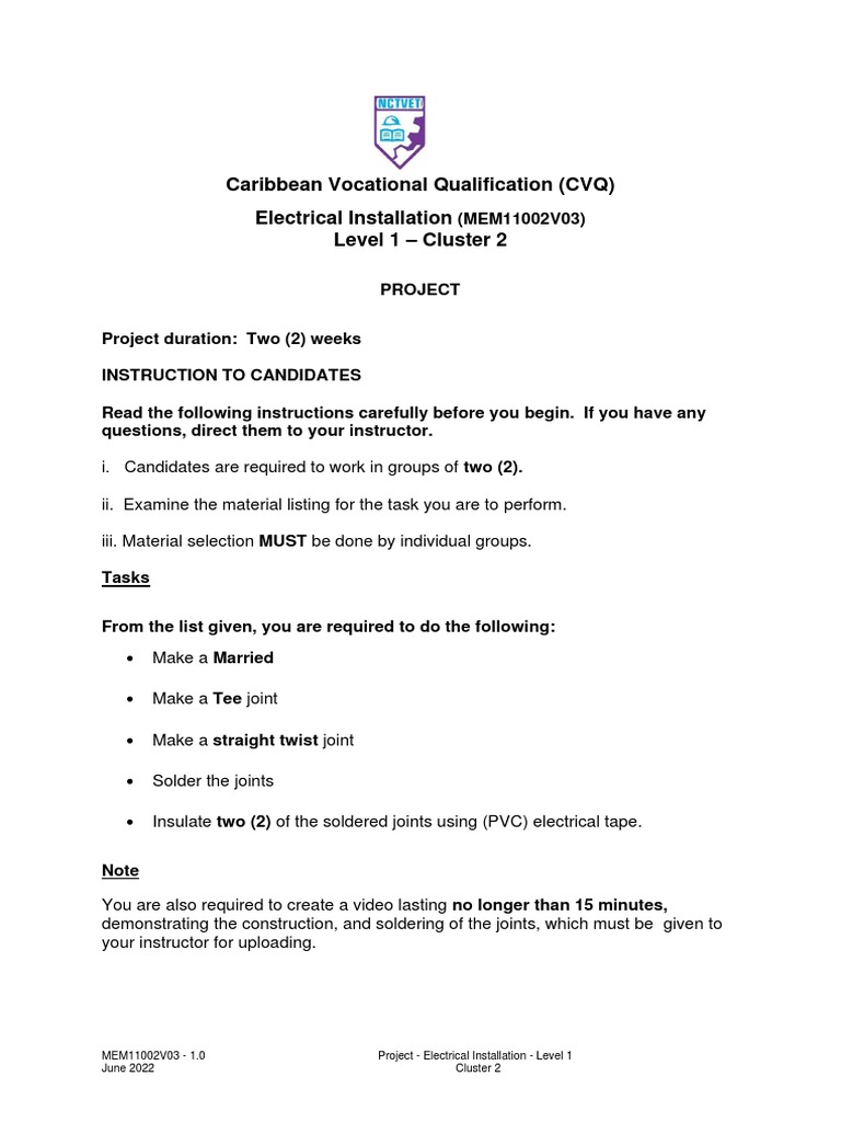 Electrical Level 1 Cl. 2 Instructor | PDF | Electrical Wiring | Equipment