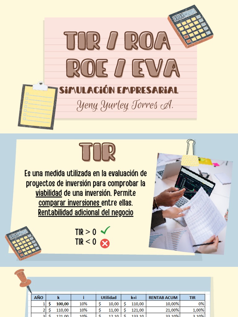 TIR Tasa Interna de Retorno ROA ROE EVA | PDF | Finanzas y dinero