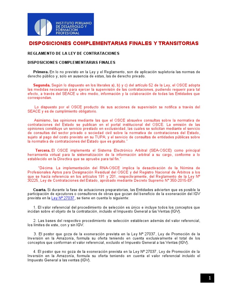 Disposiciones Complementarias y Transitorias | PDF | Presupuesto | Bancos