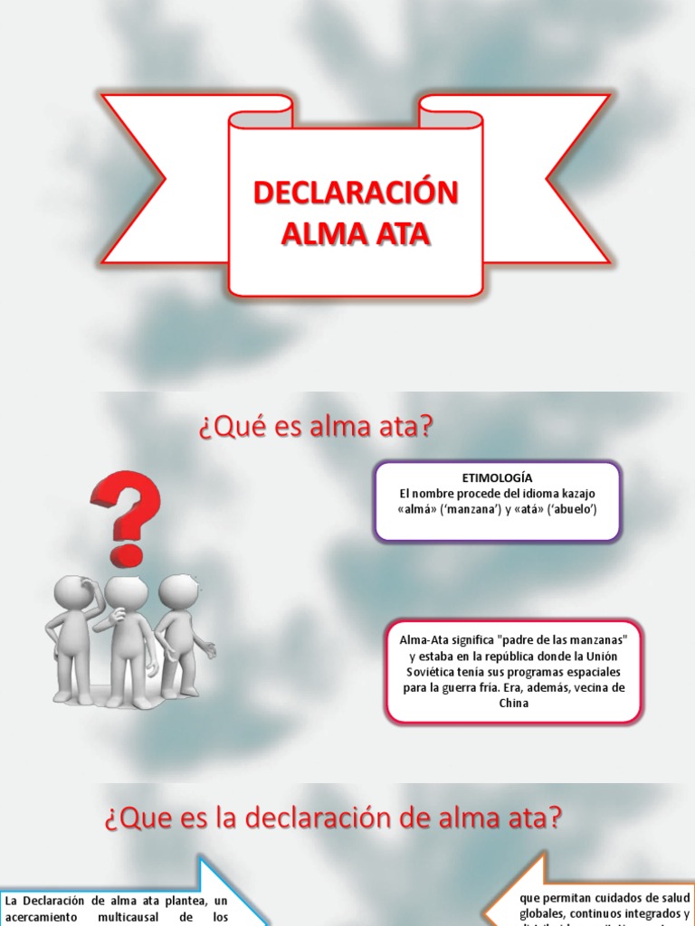 Declaración Alma Ata - Exposición en Grupo | PDF | Ciencias de la Salud