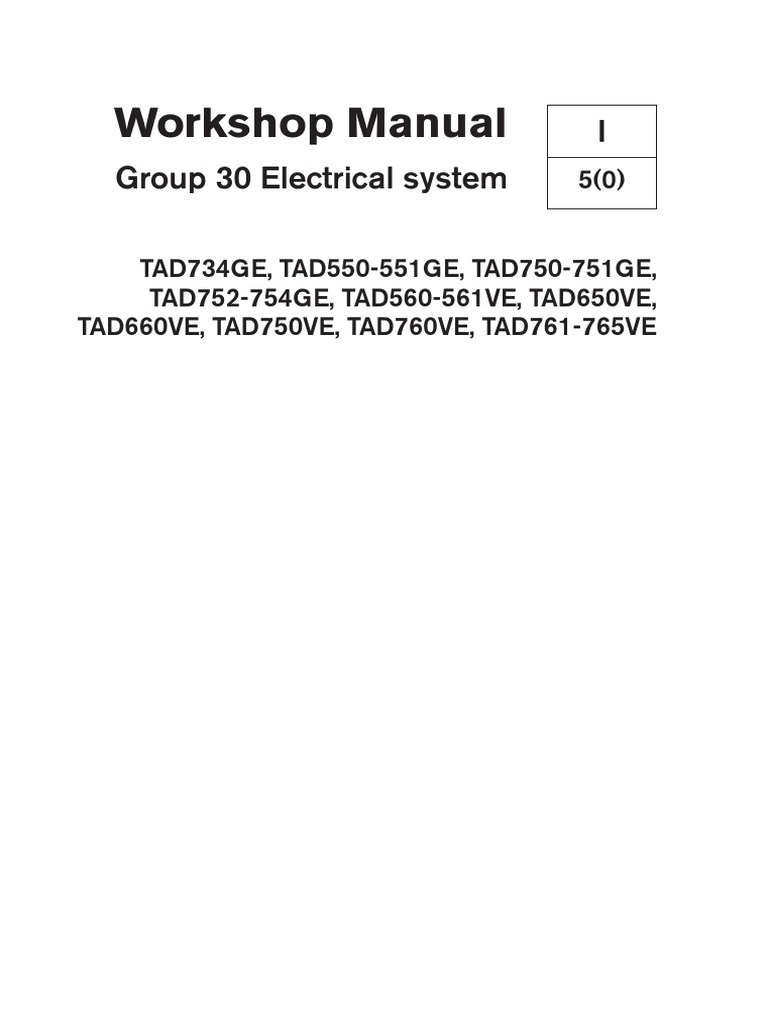 Workshop Manual: Group 30 Electrical System I | PDF | Electrical Wiring | Switch