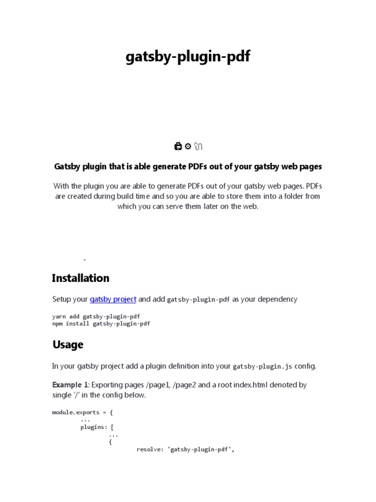 Plugin Gatsby PDF | PDF | Computing | Computer Programming Plugin Gatsby PDF | PDF | Computing | Computer Programming