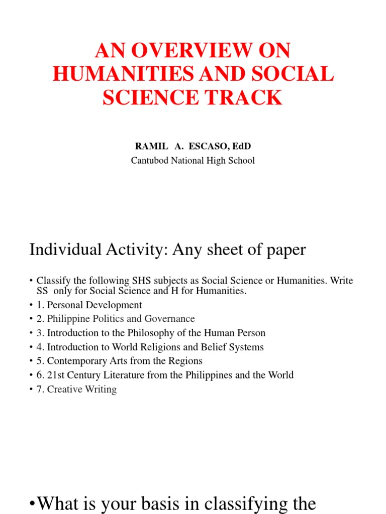 Overview of HUMSS Subjects and Goals | PDF | Social Sciences | Humanities