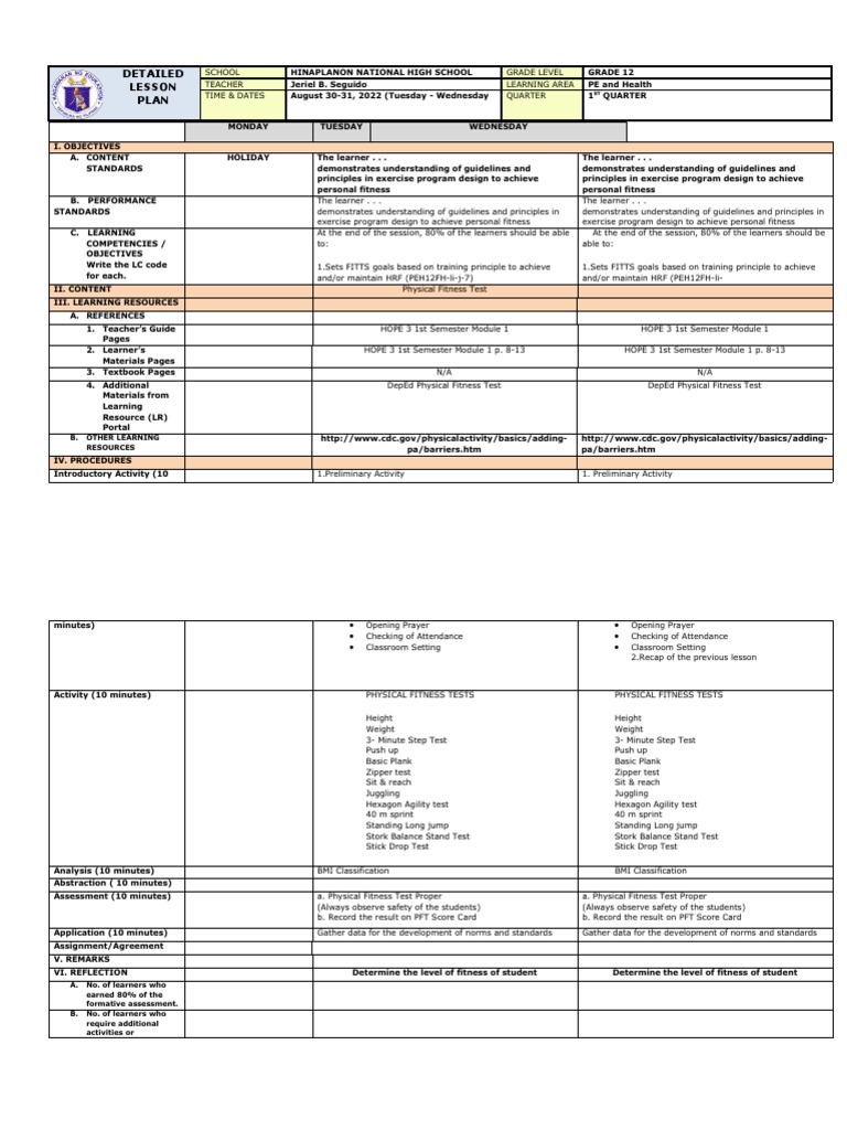 Detailed Lesson Plan: B. Other Learning Resources | PDF | Learning ...