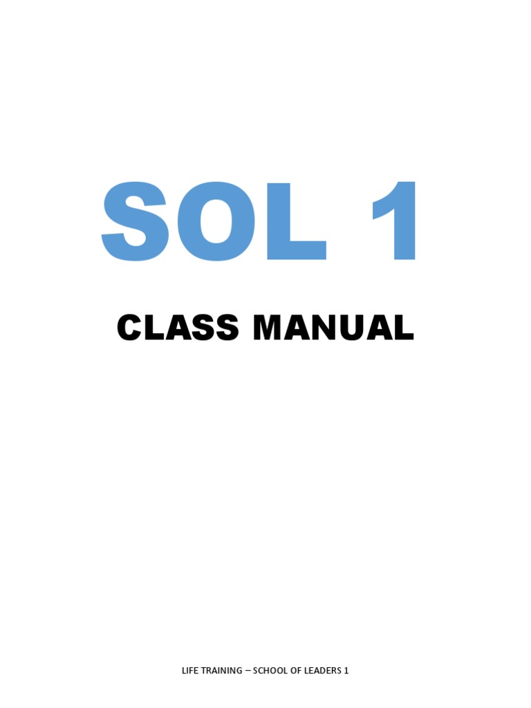 SOL 1 Class Manual | PDF | Jesus | Contemporary Worship Music