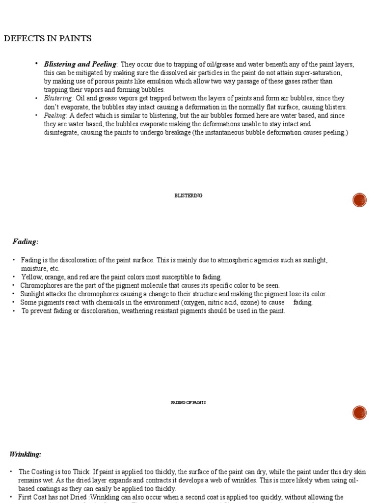 Defects in Paints: - Blistering and Peeling | PDF | Paint | Corrosion