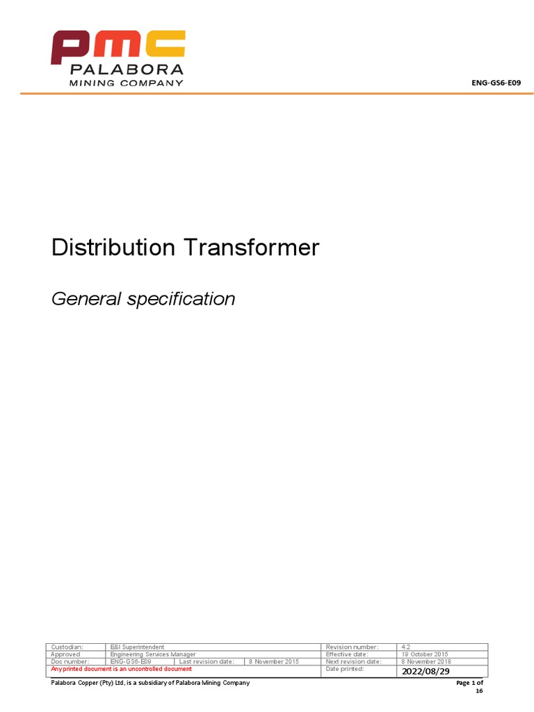 ENG... Distribution Transformer (ENG GS6 012) | PDF | Electrical Wiring ...