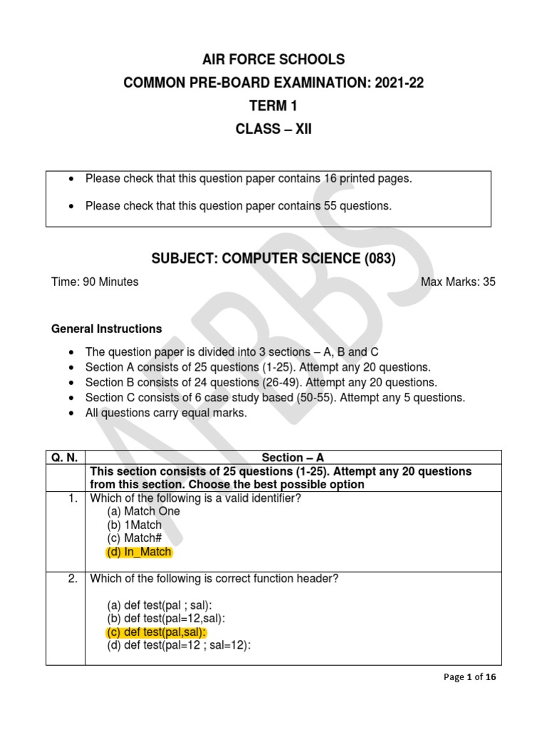 Computer Science QP | PDF | Control Flow | Information Age