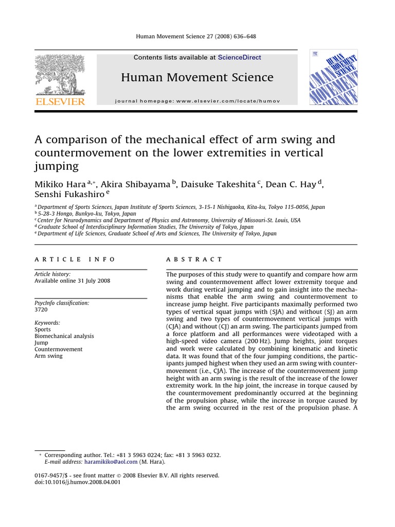 Effects of Arm Swings On Vertical Jumping | Download Free PDF ...