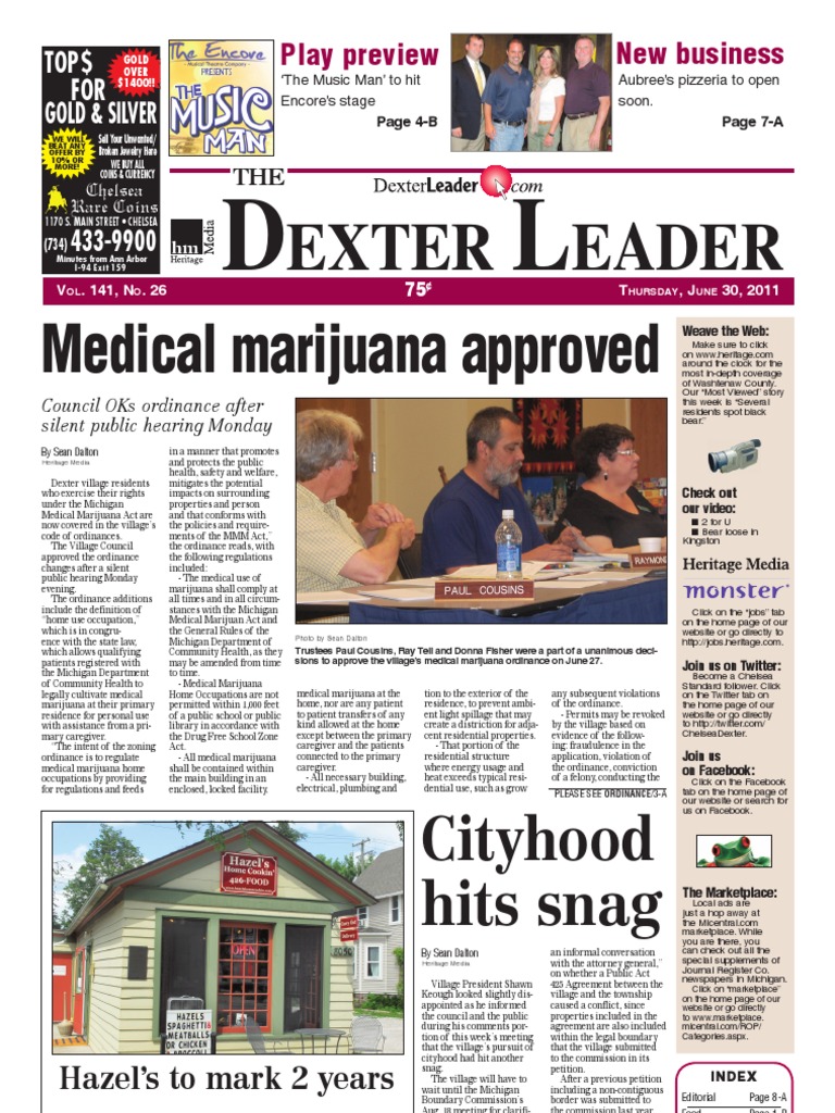 Dexter Village News and Updates | PDF | Medical Cannabis | Cannabis (Drug)