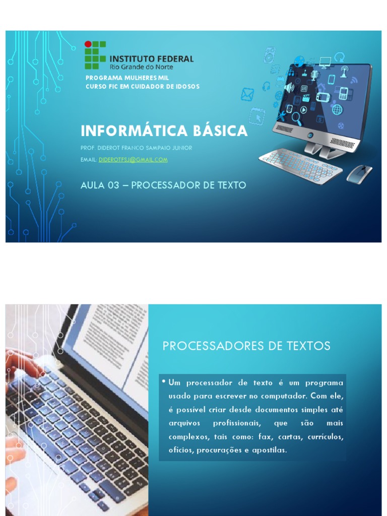 Informática Basica Aula - Processador de Texto | PDF | Microsoft Word ...