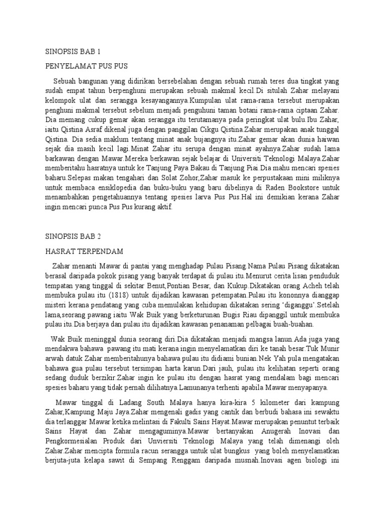 Sinopsis Setiap Bab Novel Jejak Mompus | PDF
