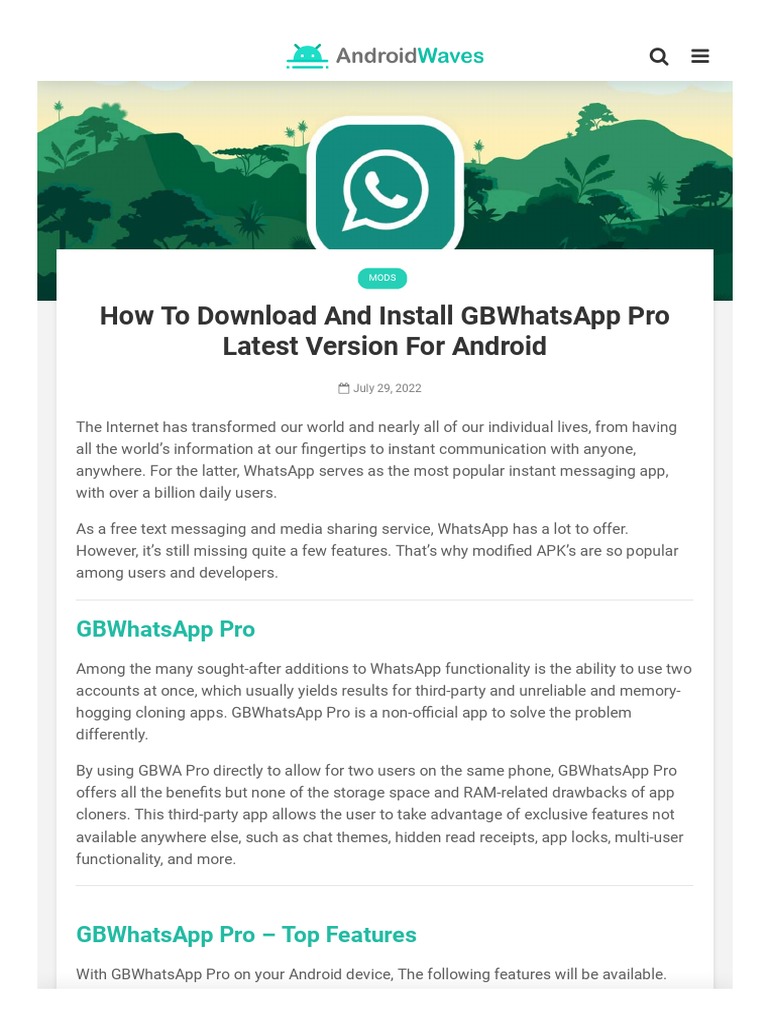 How To Download and Install Gbwhatsapp Pro Latest Version For Android ...