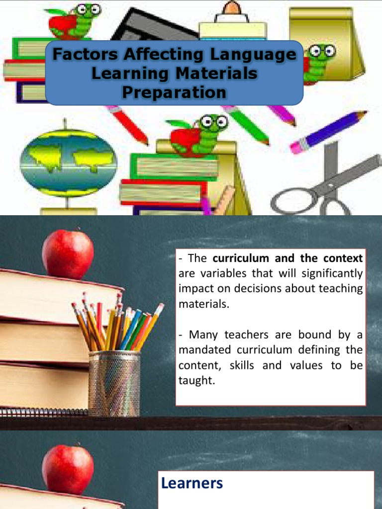 Factors Affecting Language Learning Materials Preparation | PDF ...