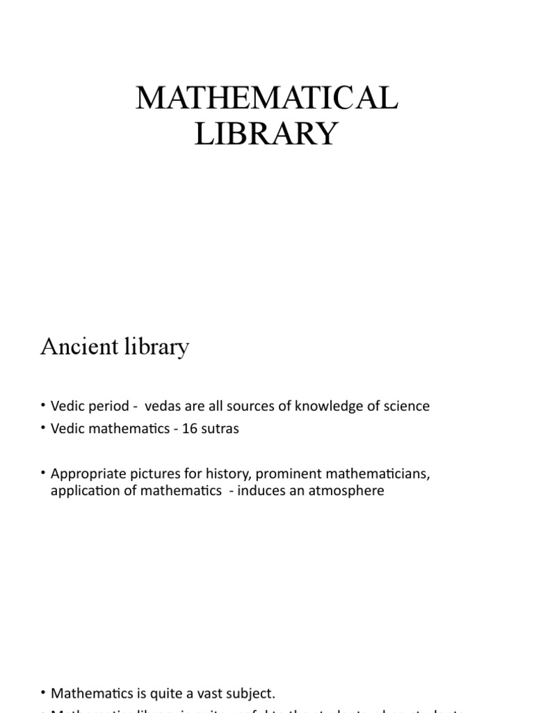Mathematical Library | PDF | Libraries | Teachers