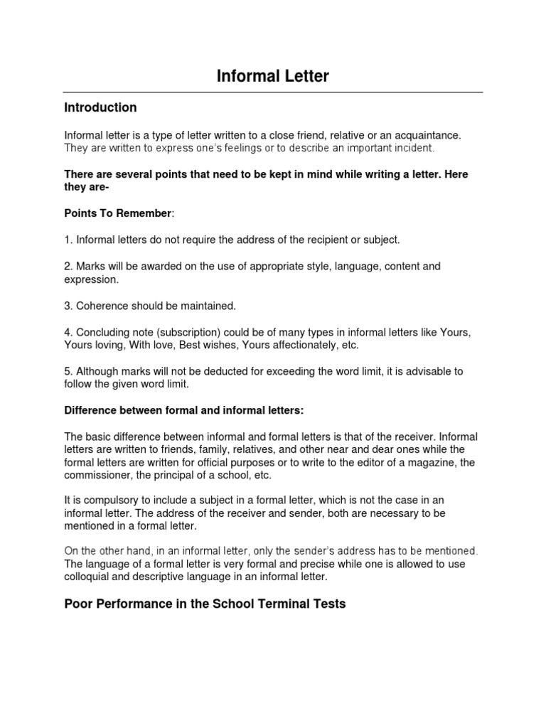Informal Letter | PDF