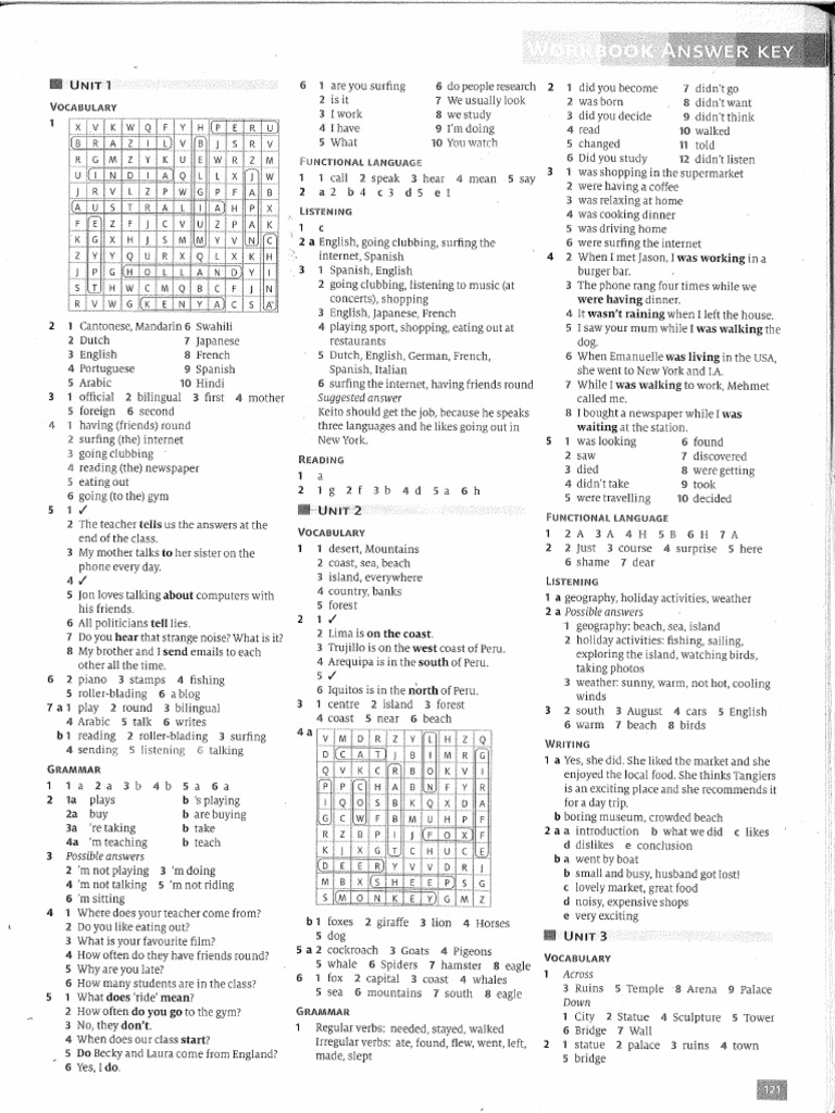 Workbook Answer Key | PDF