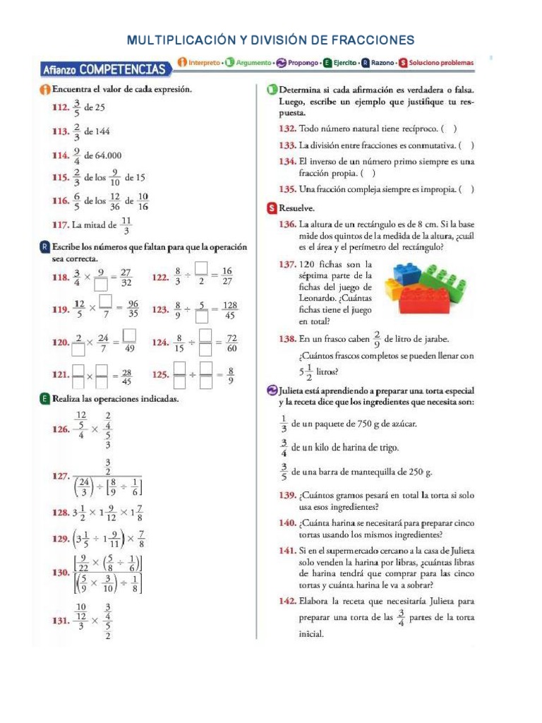Multiplicación y División de Fracciones | PDF