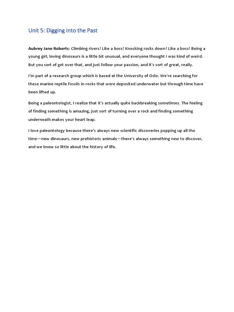 Unit 5 Digging Into The Past 3 | PDF