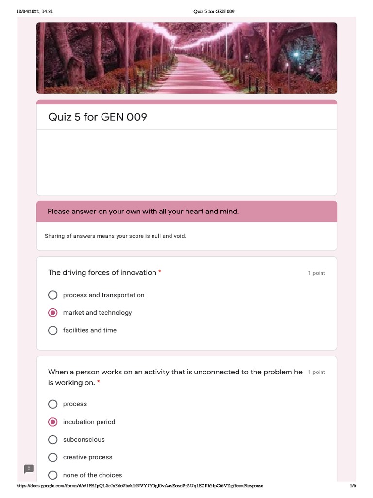 Quiz 5 For Gen 009 Pdf Download Free Pdf Creativity Entrepreneurship