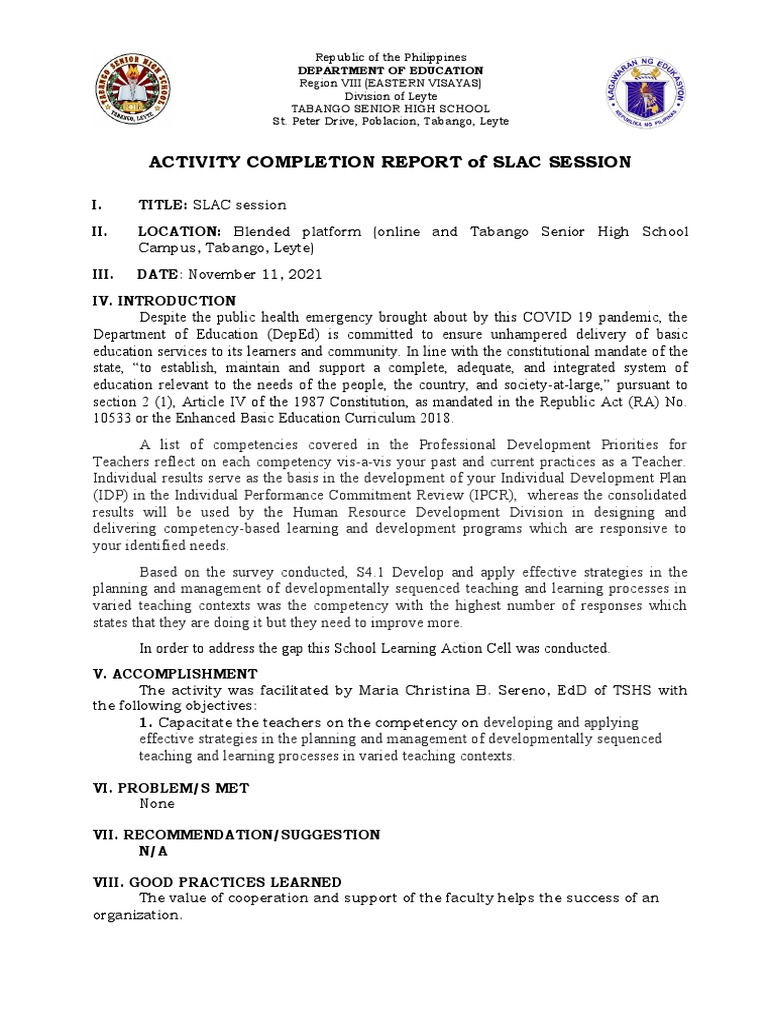 Acr Slac Nov 11 Sy 2021-2022 | PDF | Learning | Behavior Modification