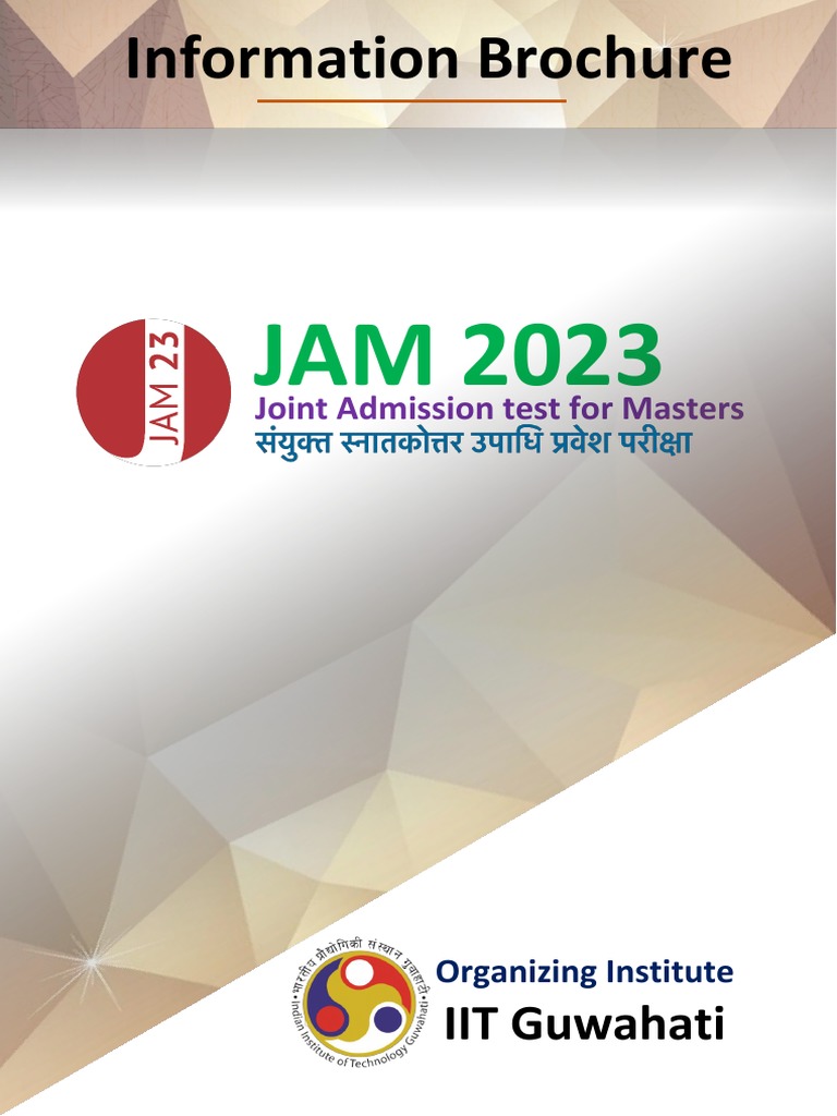 Information Brochure JAM 2023 | PDF | University And College Admission ...