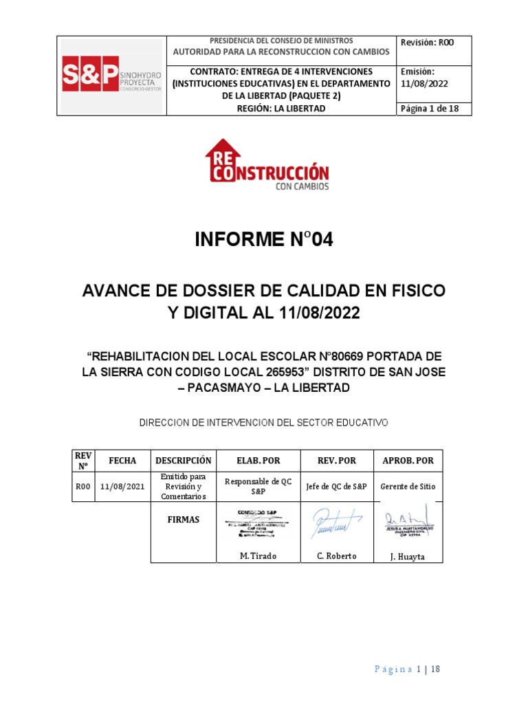 Avance de Rehabilitación Escolar | PDF | Materiales de construcción | Ingeniería de Edificación