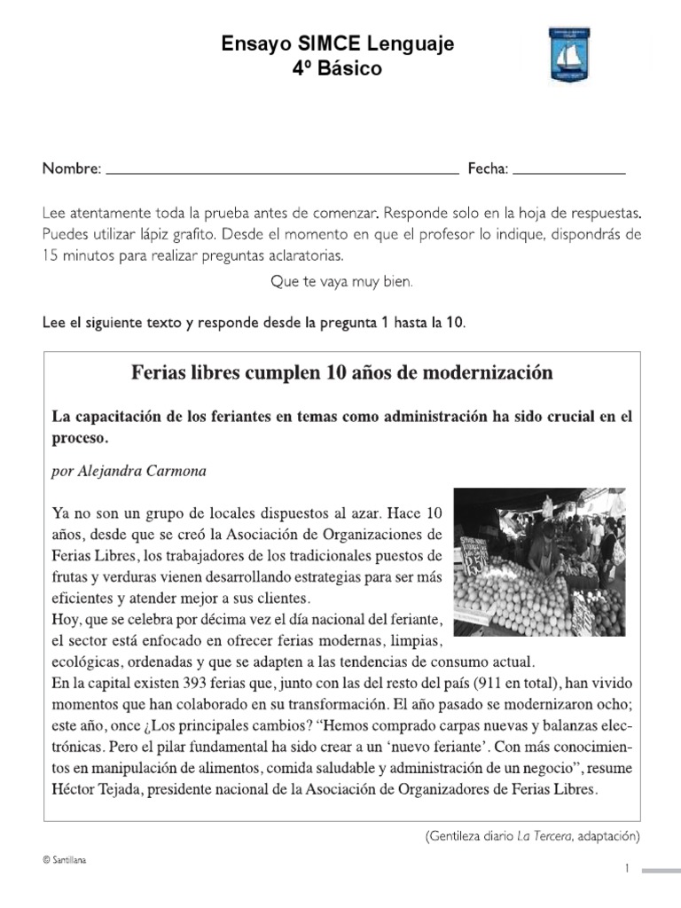 SIMCE 4 Básico | PDF