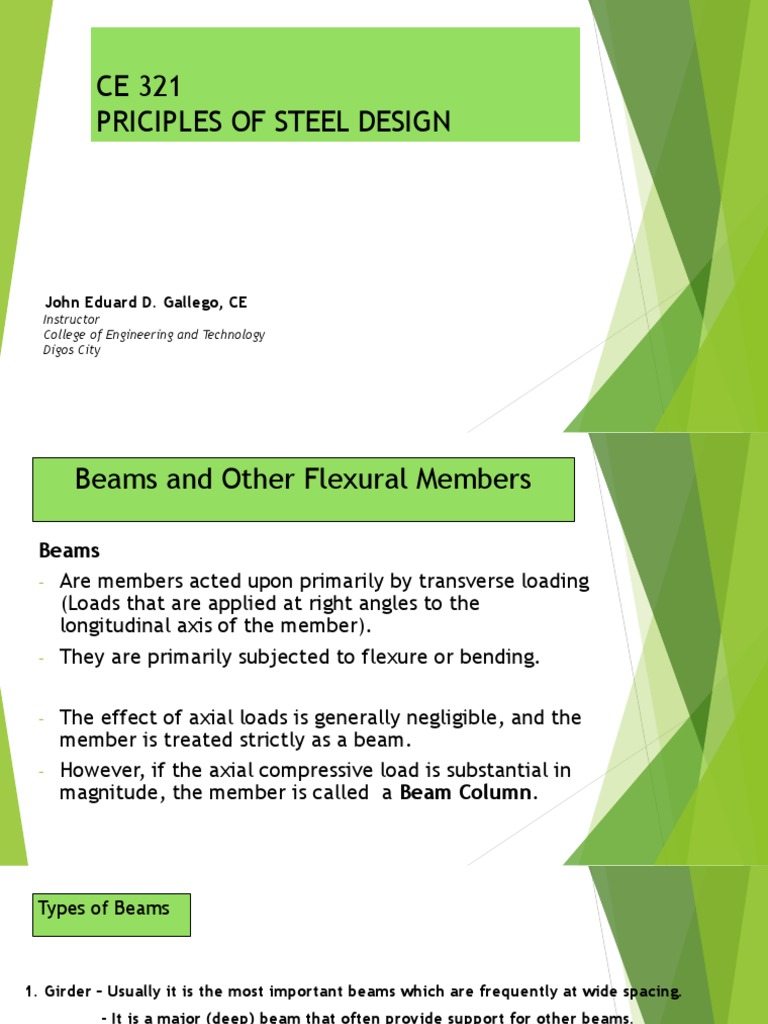 CE 321 - Steel Design (Beams & Flexural Members) | PDF | Bending | Beam ...