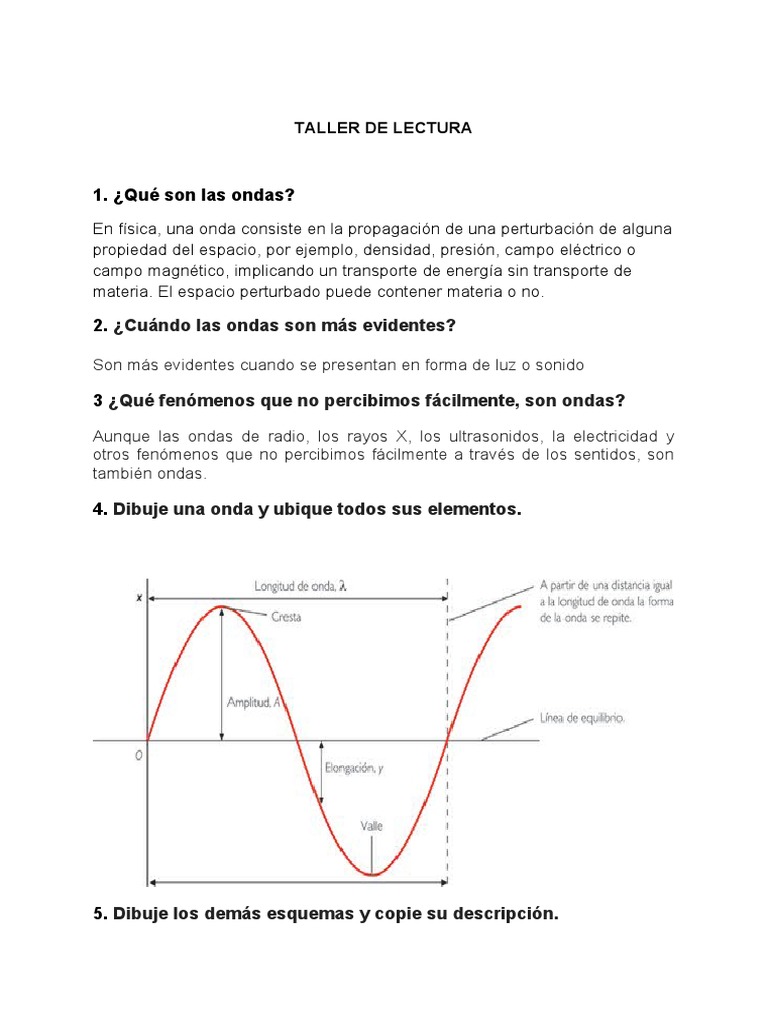 Taller de Física Sobre Las Ondas | PDF | Olas | Frecuencia