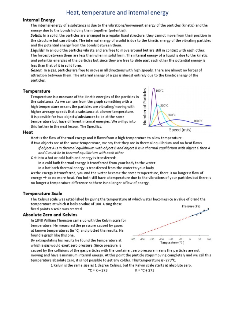 3.1. Heat Temperature and Internal Energy | PDF | Temperature | Gases