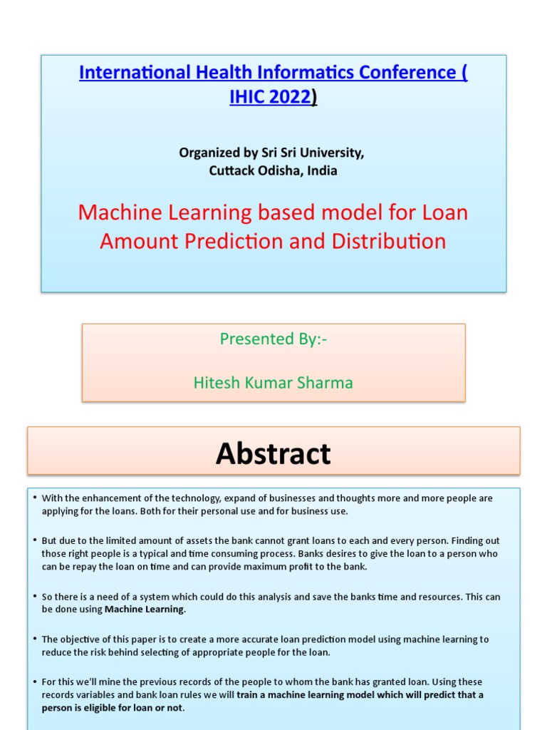 Ihic-2022 PPT Paper - Id 100 | PDF | Machine Learning | Regression Analysis