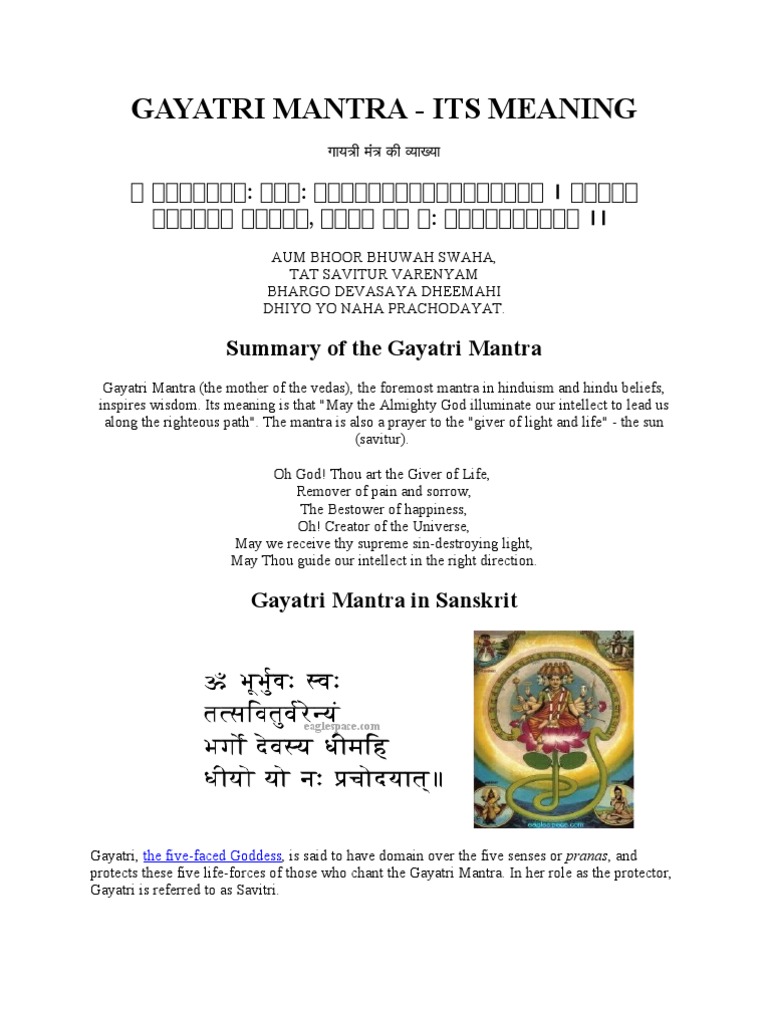 Gayatri Mantra | PDF | Mantra | Prayer