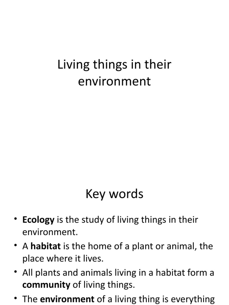 Living Things in Their Environment | PDF | Ecosystem | Nature