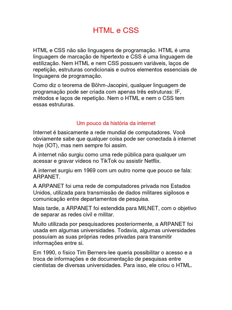 HTML e CSS | PDF | Html | Rede mundial de computadores HTML e CSS | PDF | Html | Rede mundial de computadores