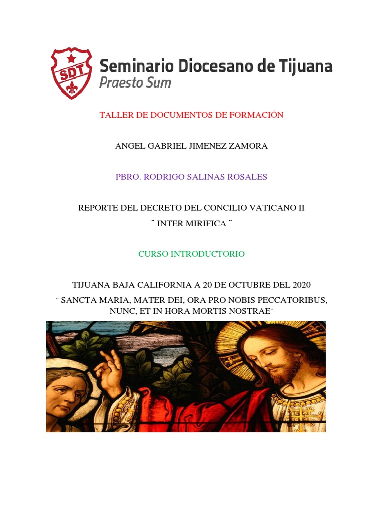 Reporte Inter Mirifica | PDF