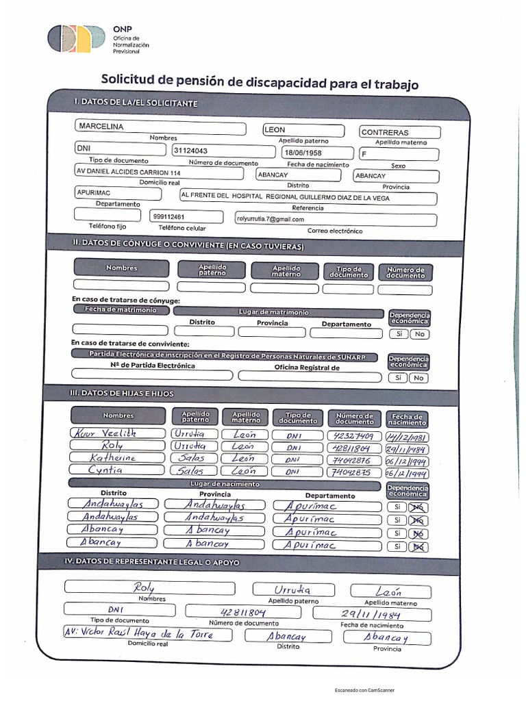 Solicitud de Pensión de Discapacidad Para El Trabajo | PDF
