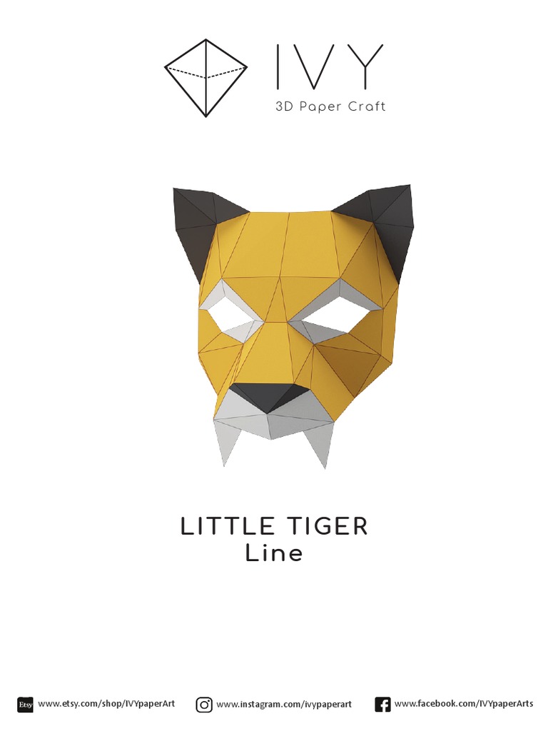 Step-by-Step Instructions for Creating a 3D Paper Craft Little Tiger ...