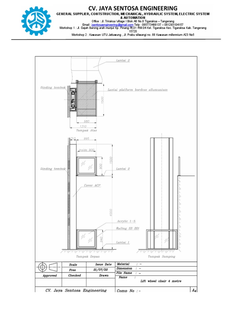 Spek Lift Difabel | PDF | Elevator | Manufactured Goods