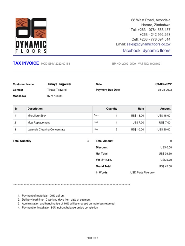 Usd Invoice | PDF | Value Added Tax | Invoice
