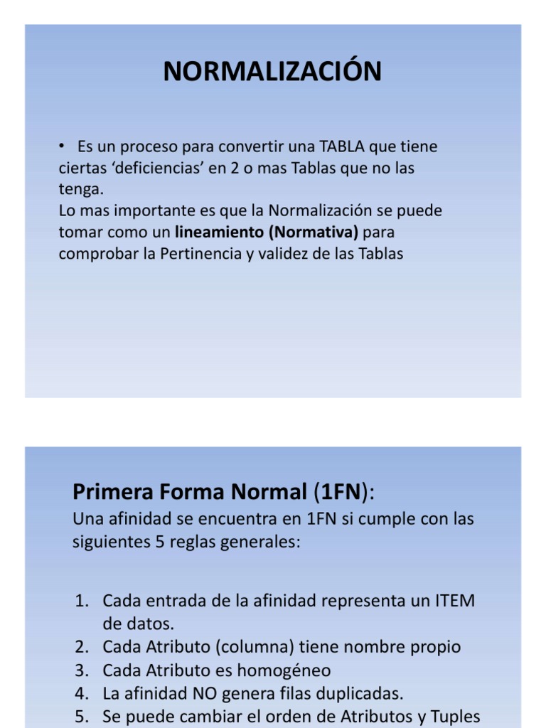 PrimeraFormaNormal 1FN | PDF | Bases de datos | Informática