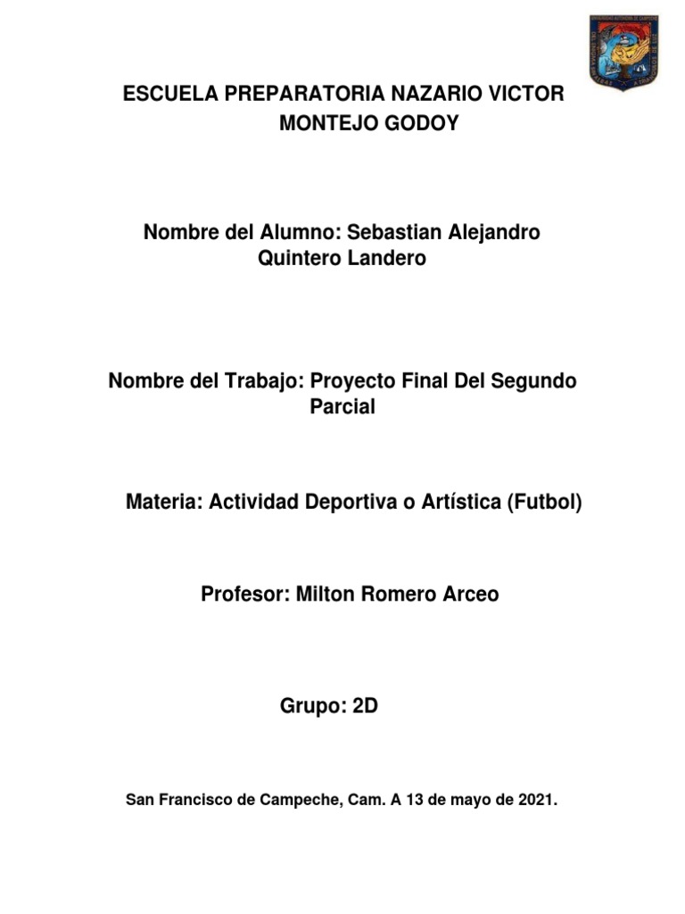 Proyecto Final Del Segundo Parcial | PDF | Asociación de Futbol ...