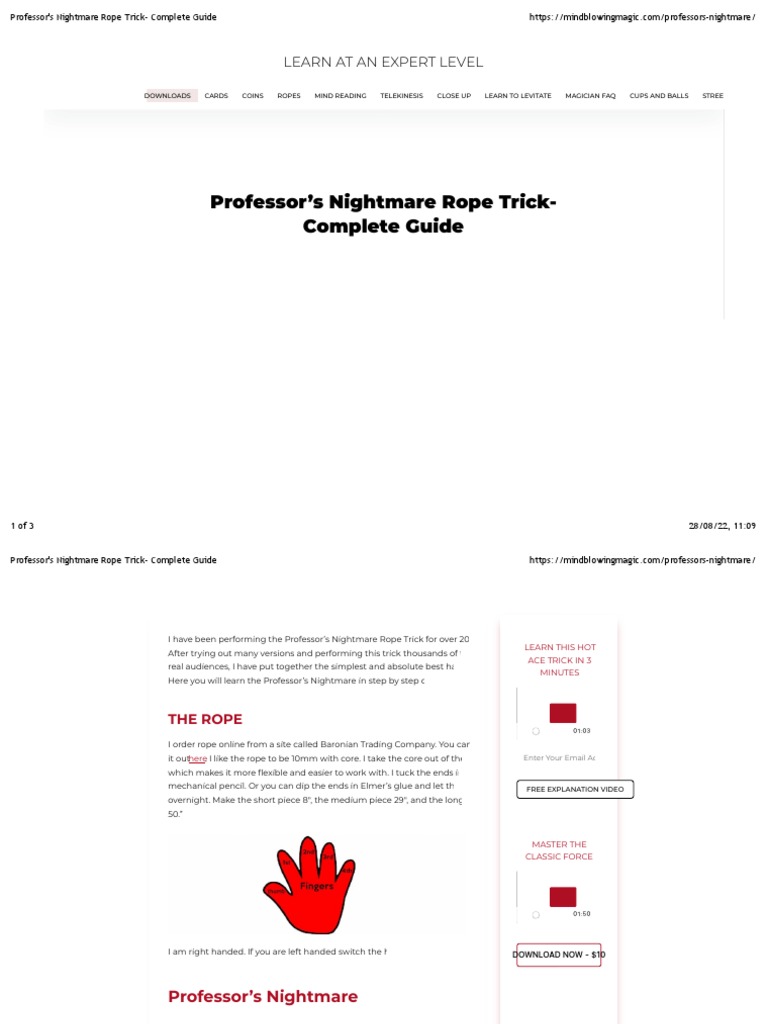 Professor's Nightmare Rope Trick - Complete Guide | PDF | Magic ...