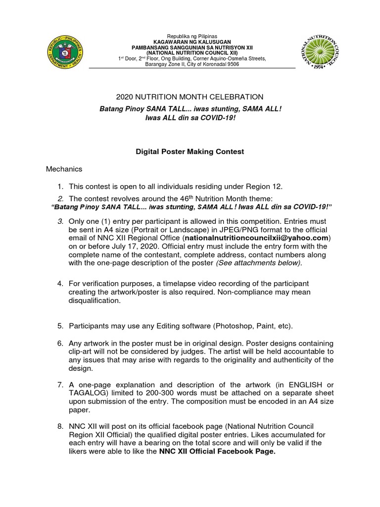 Nutrition Month Digital Poster Contest | PDF