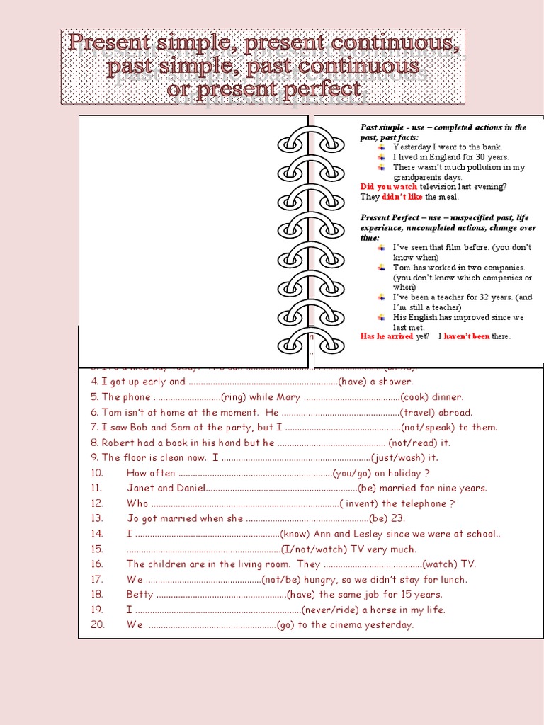 English Tenses Practice Worksheet | PDF