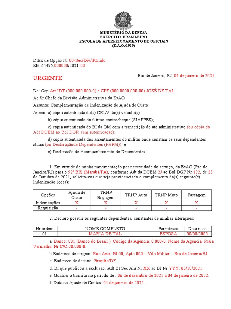 DIEx de Complemento de Indenizacao | PDF | Governo | Brasil