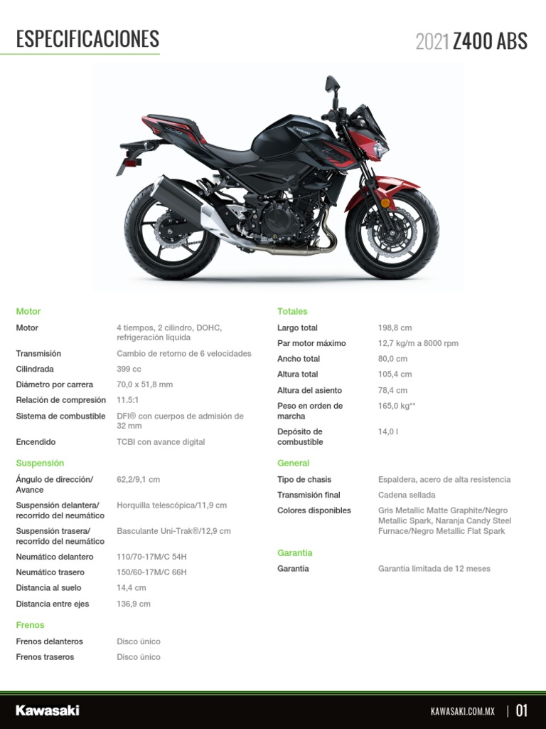 2021 Z400 ABS Ficha Tecnica | PDF