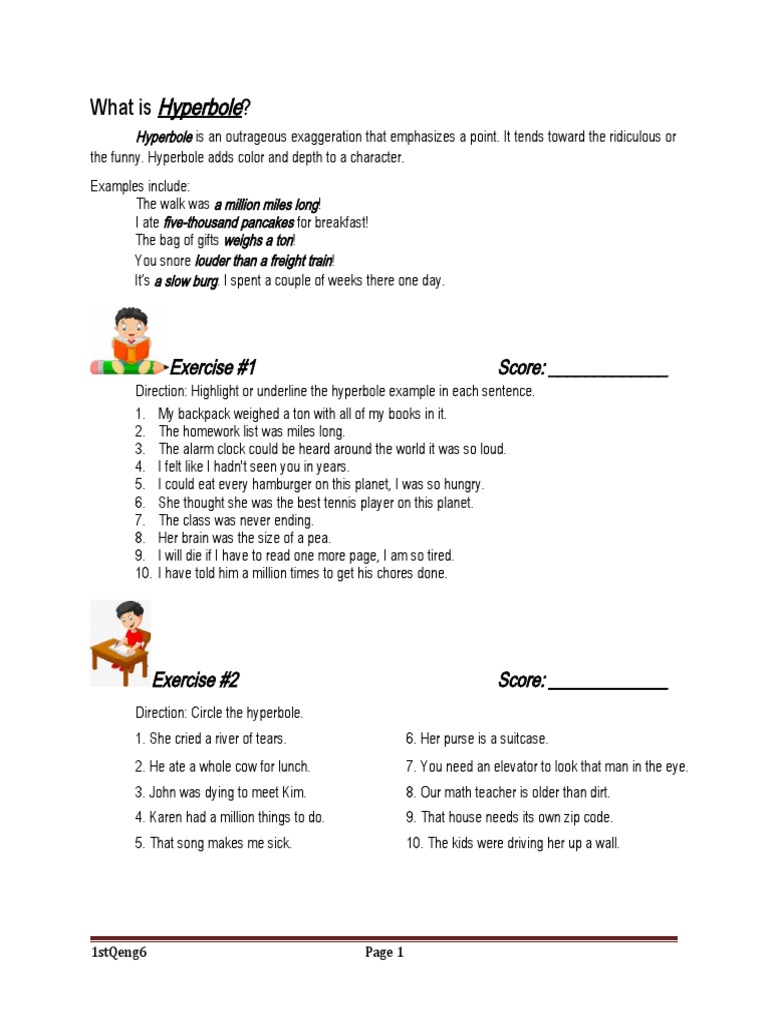 Examples Of Hyperbole For Kids